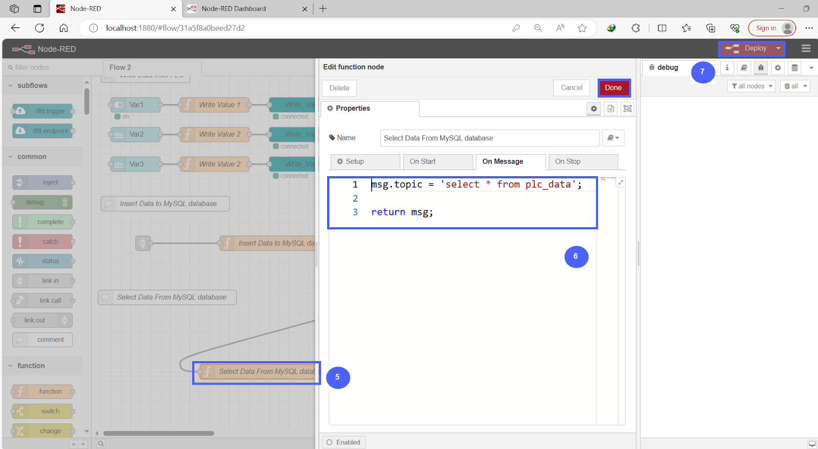 Storing PLC Data in a Database and Excel Sheets Using Node-RED