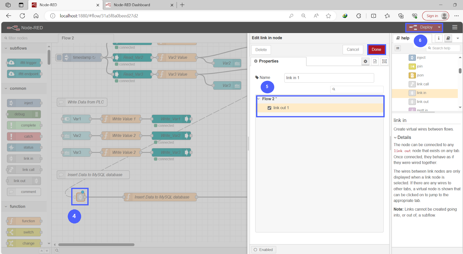 Storing PLC Data in a Database and Excel Sheets Using Node-RED