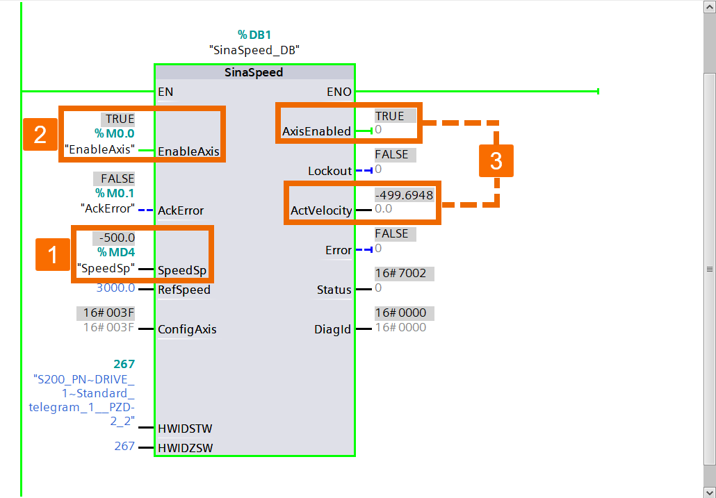 Siemens PLC Control of Motor Speed Through a Drive Using Telegram 1