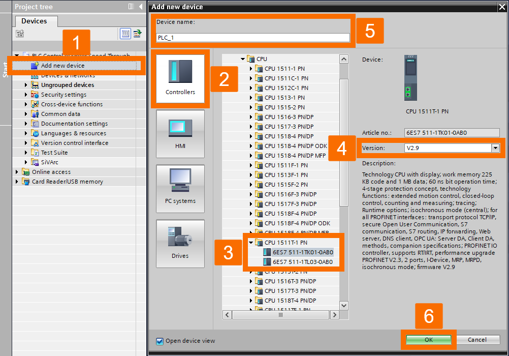 Siemens PLC Control of Motor Speed Through a Drive Using Telegram 1
