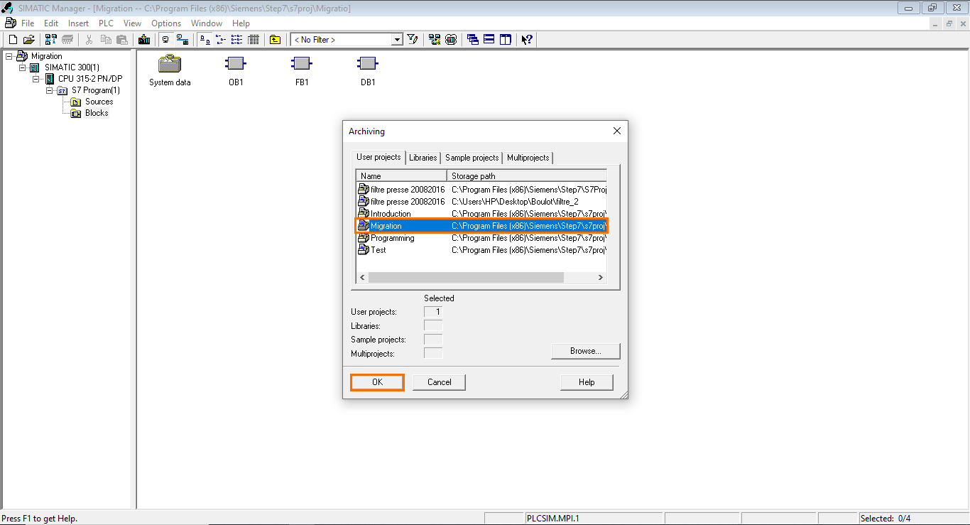 Siemens S7-300 to S7-1500 PLC migration using SIMATIC Manager and TIA Portal
