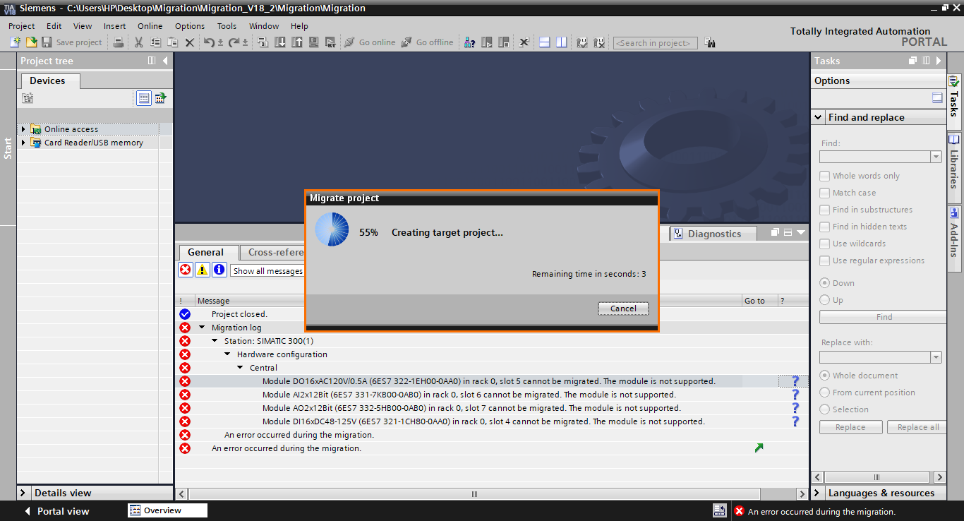 Siemens S7-300 to S7-1500 PLC migration using SIMATIC Manager and TIA ...