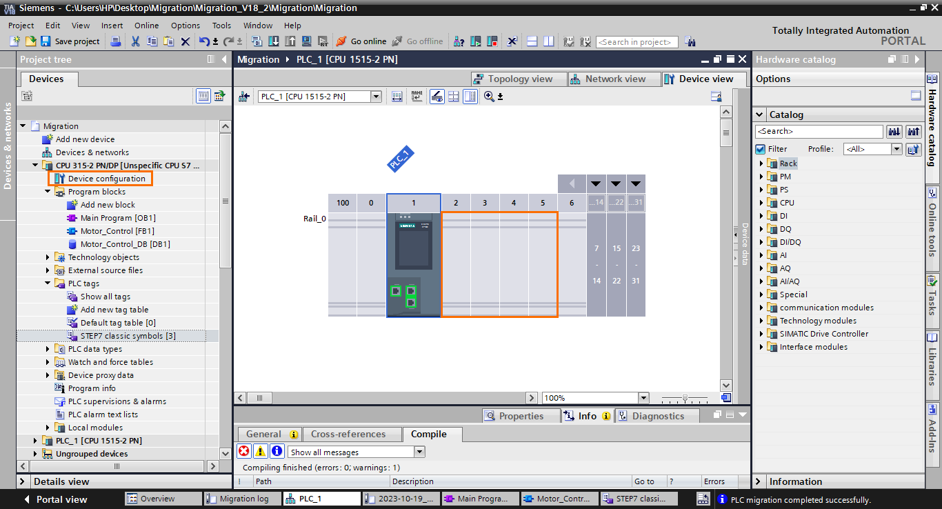 Siemens S7-300 to S7-1500 PLC migration using SIMATIC Manager and TIA ...