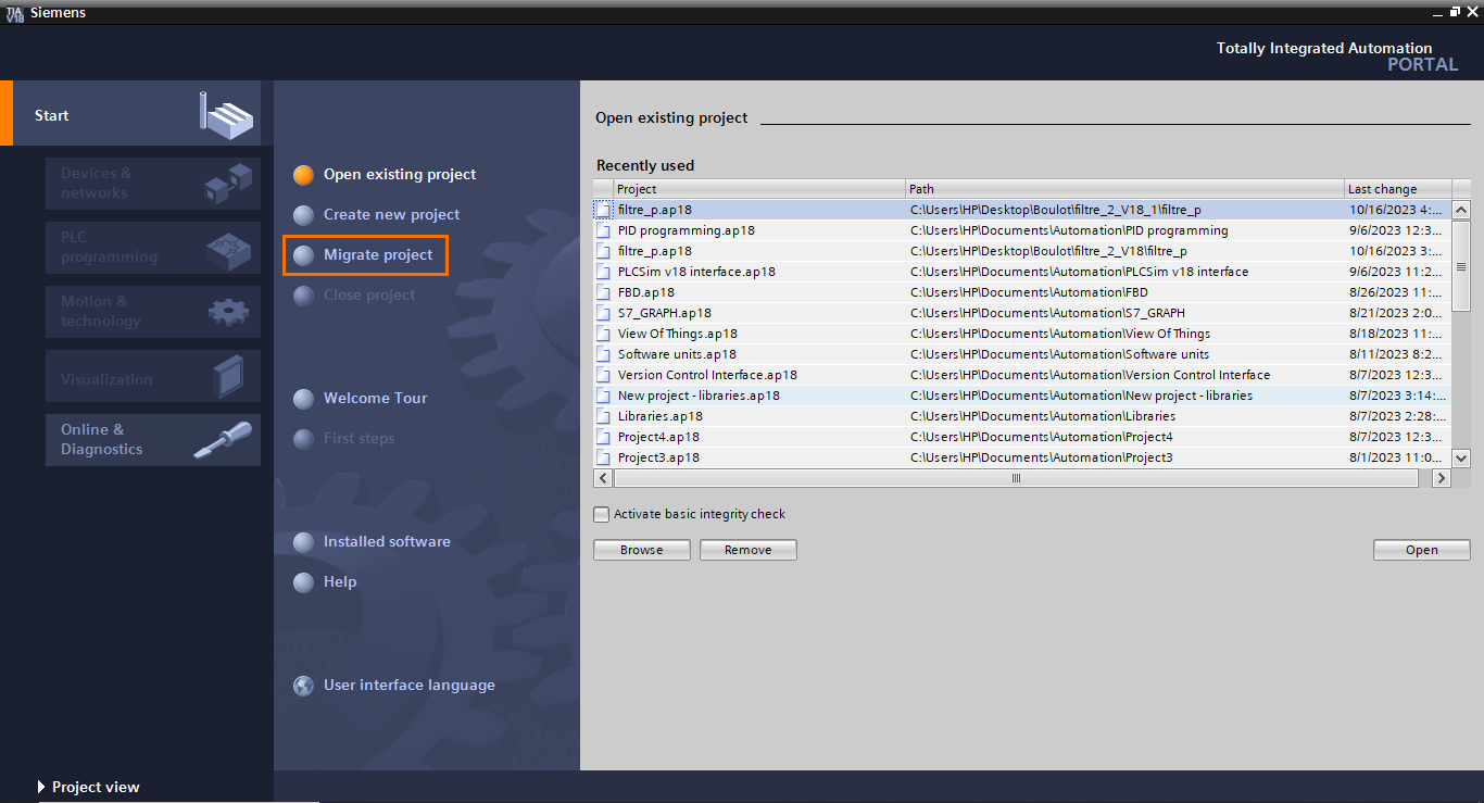 Siemens S7-300 to S7-1500 PLC migration using SIMATIC Manager and TIA ...
