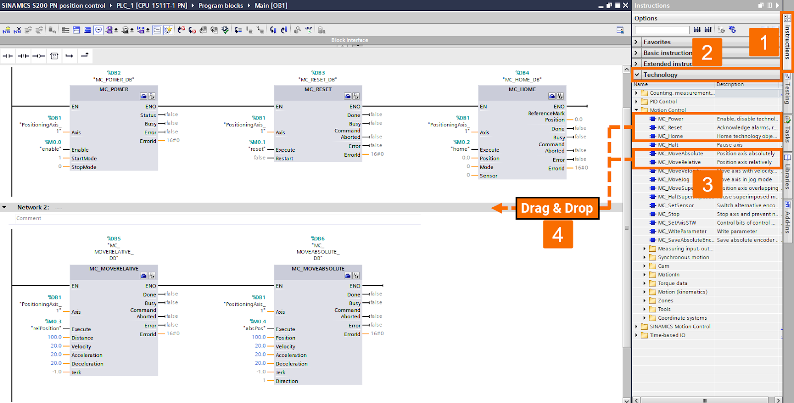 Speed and Position Control of Siemens Servo Drive Using TIA Portal