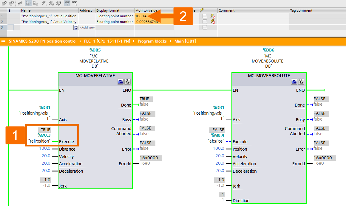Speed and Position Control of Siemens Servo Drive Using TIA Portal