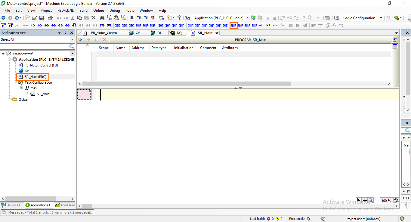 PLC Programming Using Schneider Electric’s Machine Expert