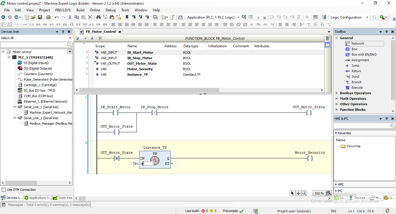 PLC Programming Using Schneider Electric’s Machine Expert