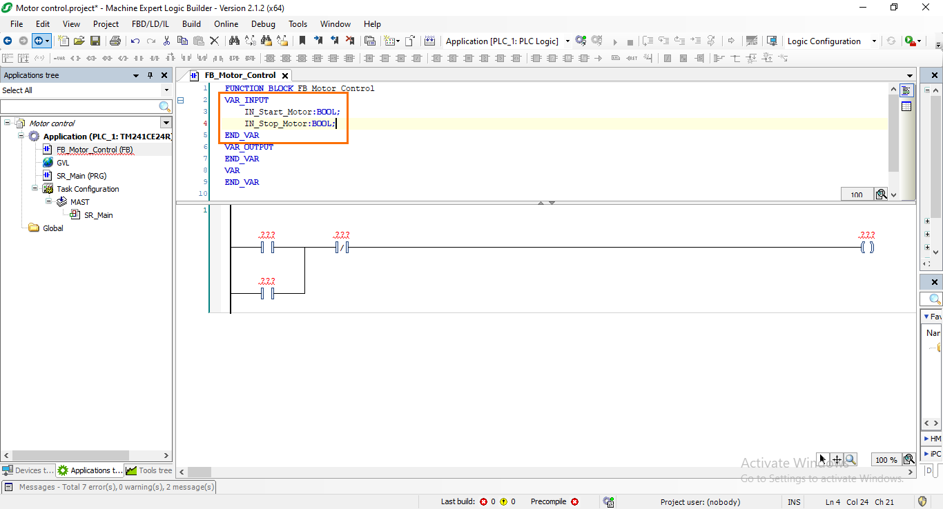 PLC Programming Using Schneider Electric’s Machine Expert