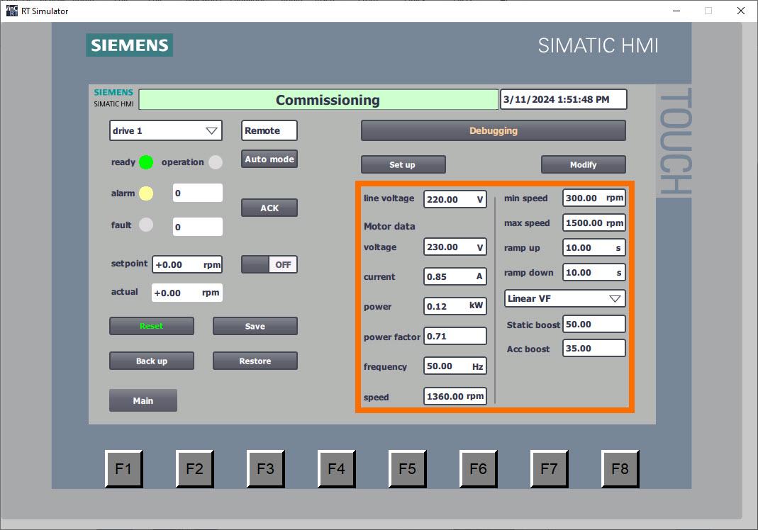 Siemens G120X/XA Drive Configuration with HMI Template