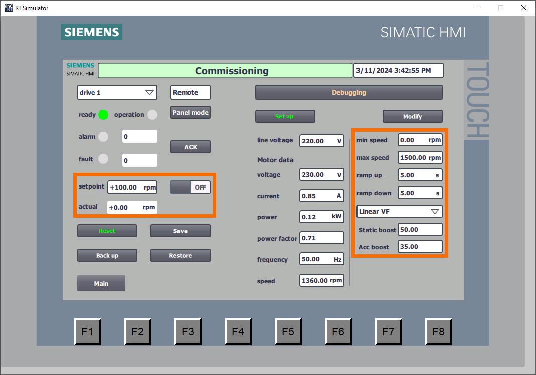 Siemens G120X/XA Drive Configuration with HMI Template