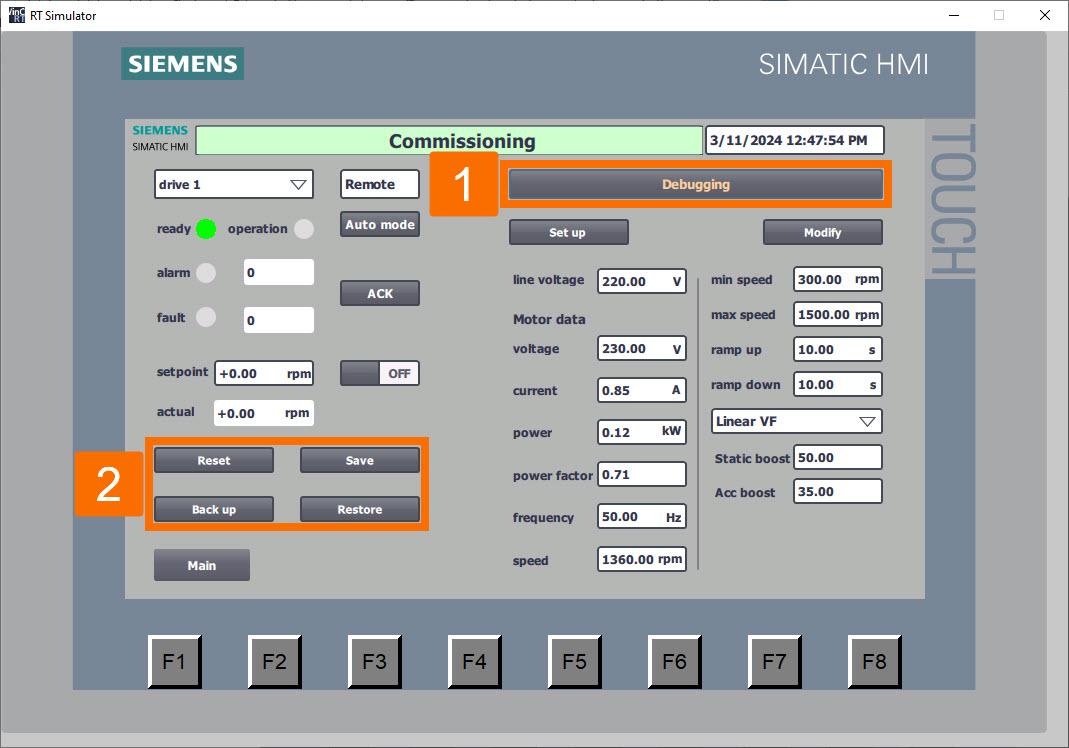 Siemens G120X/XA Drive Configuration with HMI Template