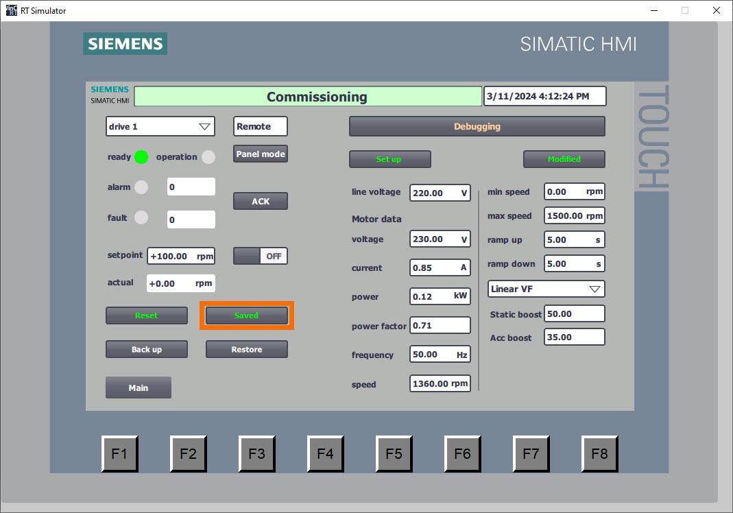Siemens G120X/XA Drive Configuration with HMI Template