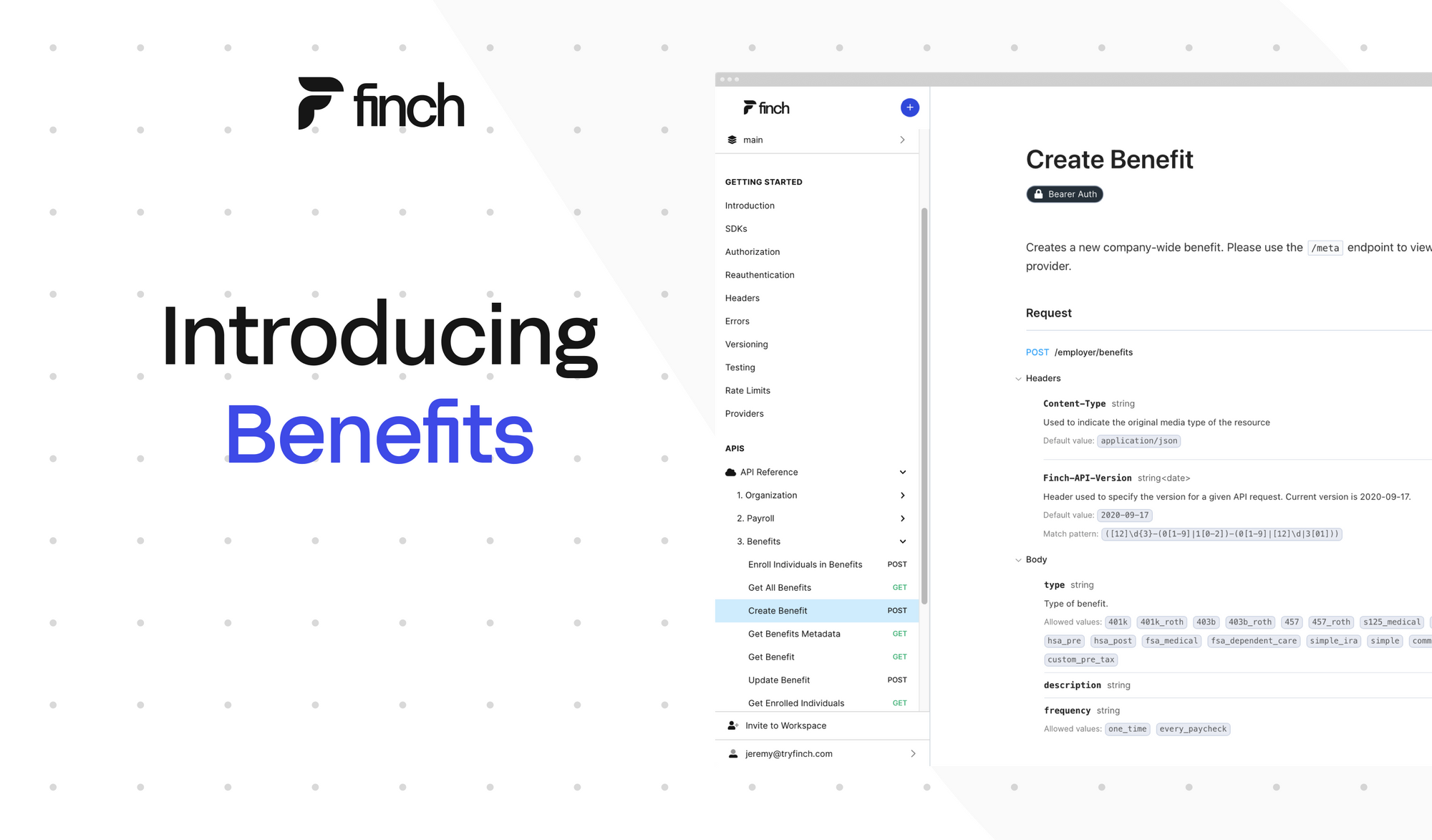 Finch Benefits API | Deduction & Contribution Management | Finch