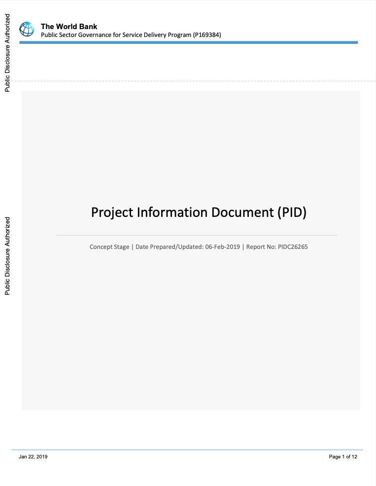 Project Information Document (Pid)