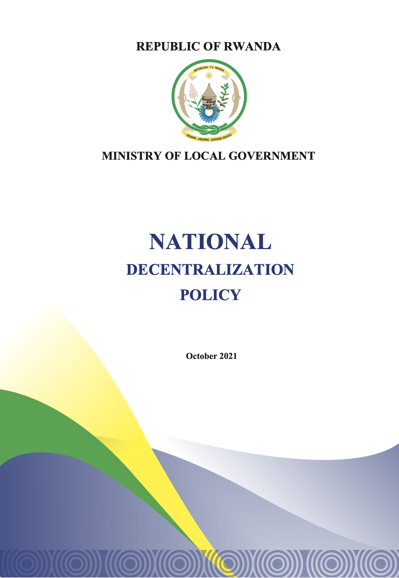Rwanda's National Decentralization Policy October 2021
