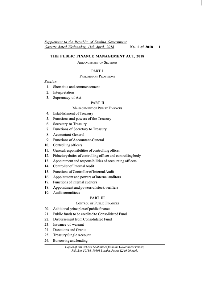 The Public Finance Management Act 2018