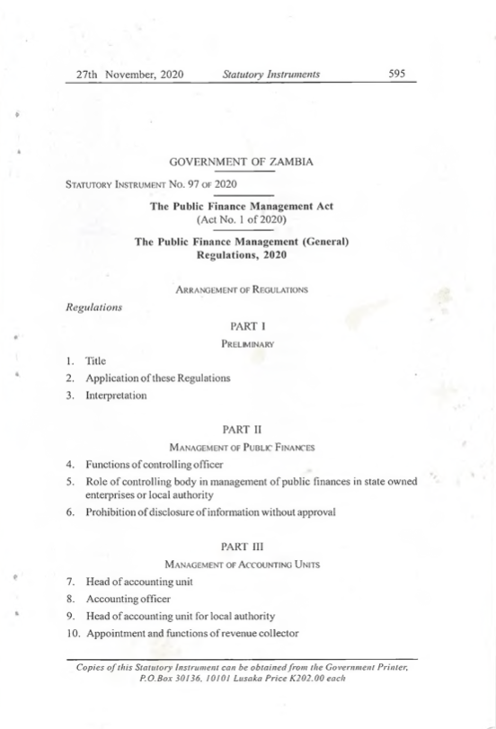 Public Finance Management Act of 2020
