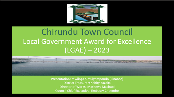 CHIRUNDU TOWN COUNCIL - Local Revenue Enhancement Projects & Initiatives