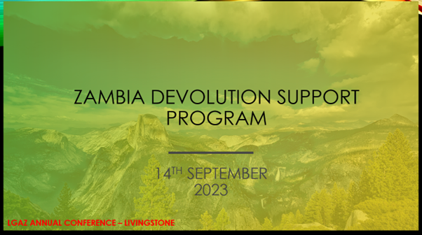 Status of the Zambia Devolution Support Programme (ZDSP)
