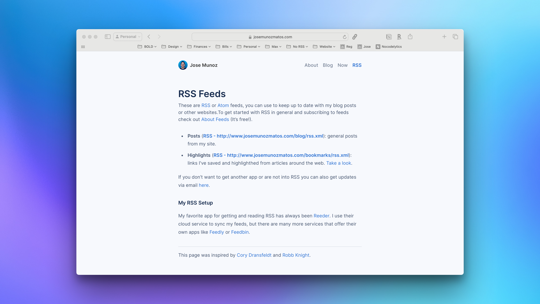 Adding a Feeds page and exposing my RSS feeds in Webflow