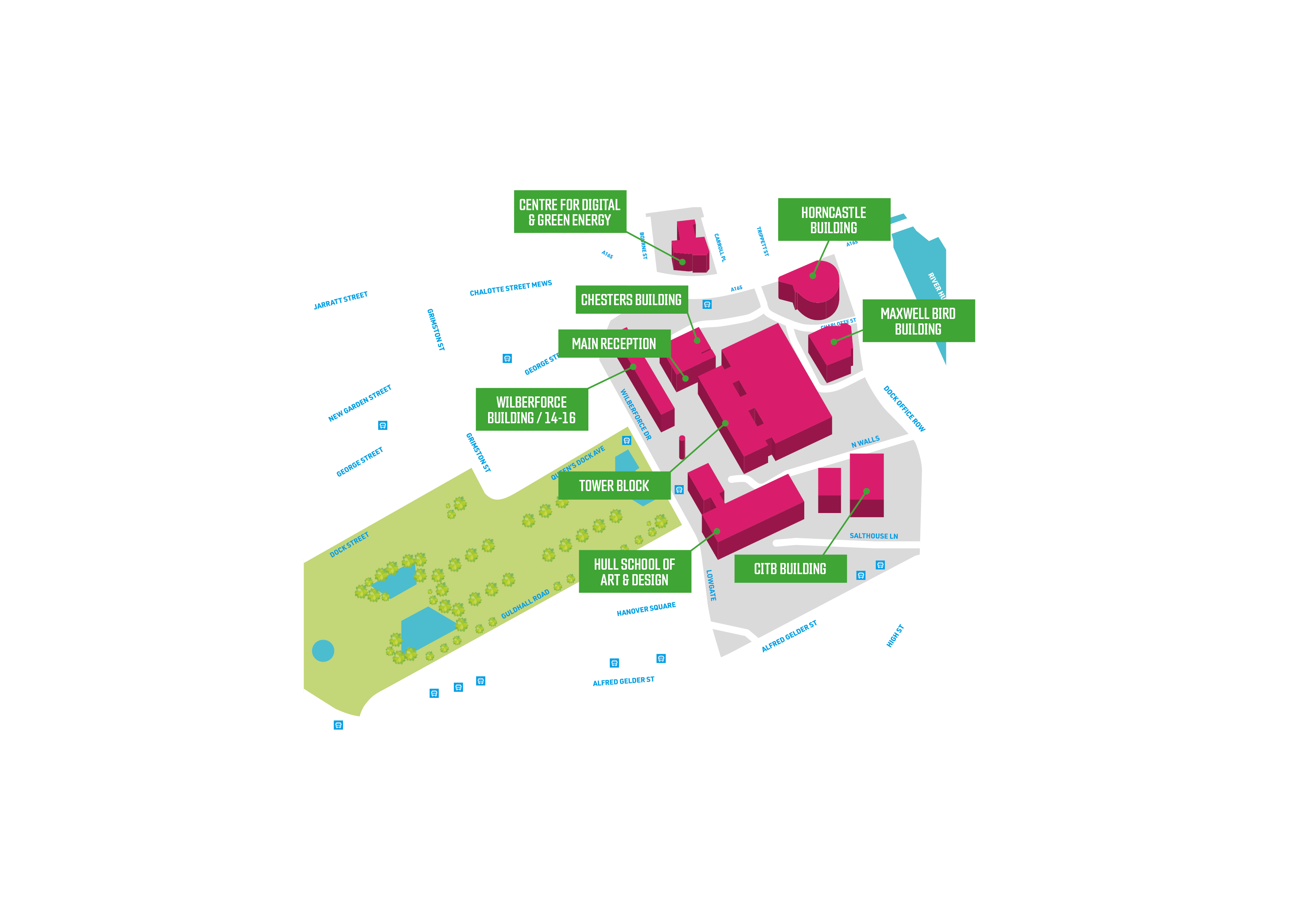 Map of the Campus at Queens Gardens | Hull College