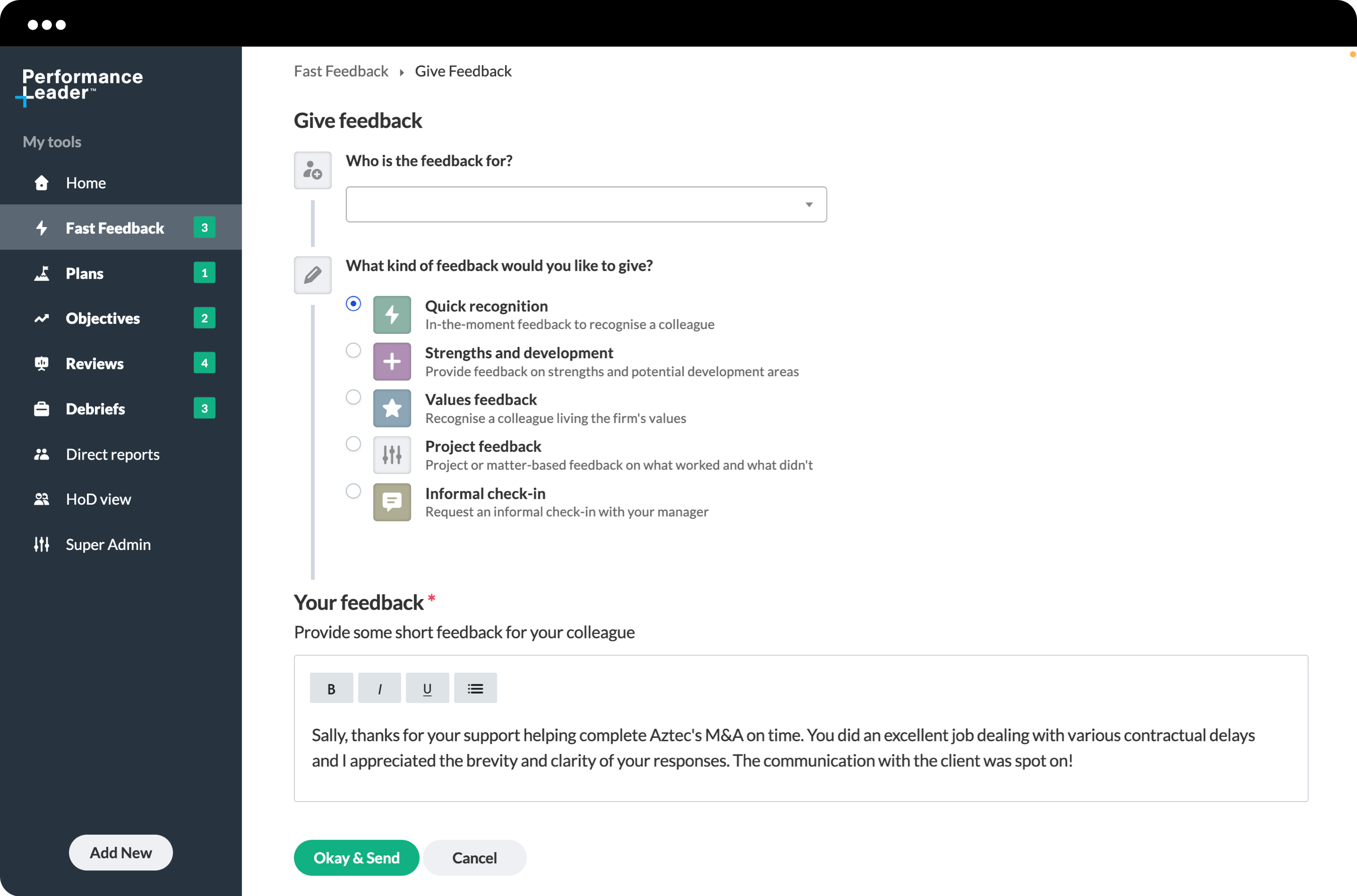 Employee Performance & Feedback