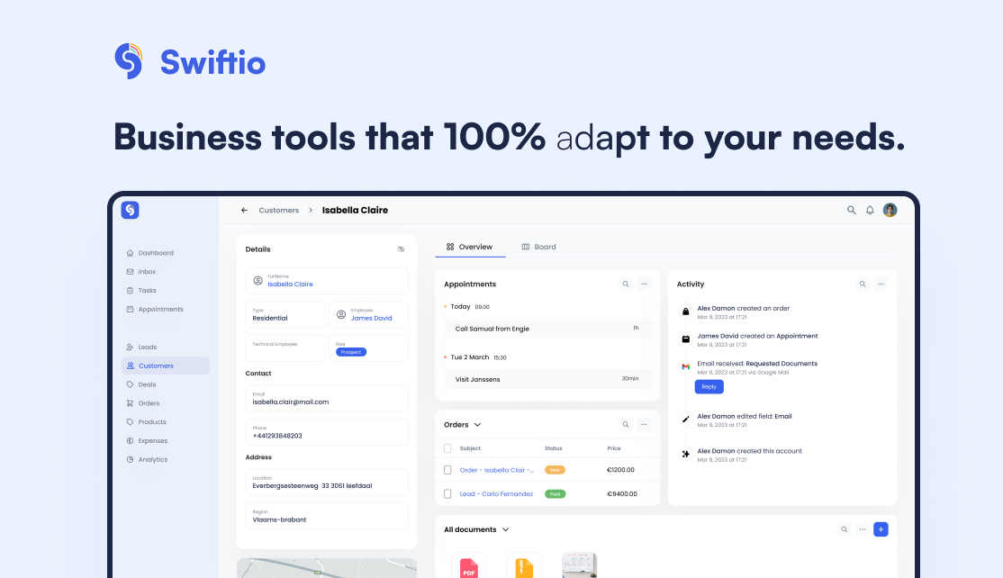 Swiftio | Everything to manage your business in one tool