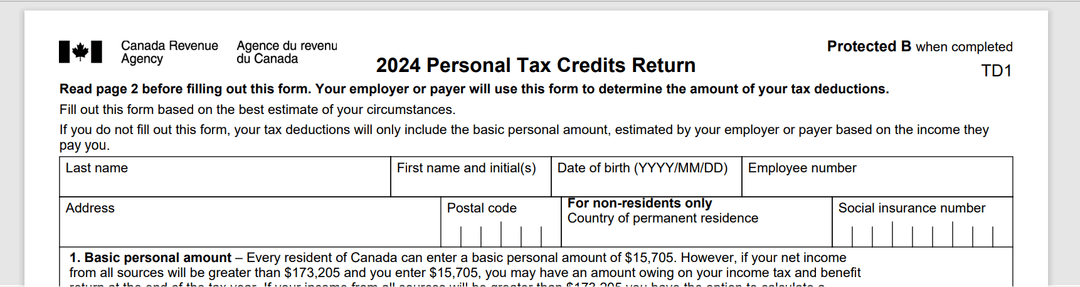 How to fill out TD1 form if you have two jobs