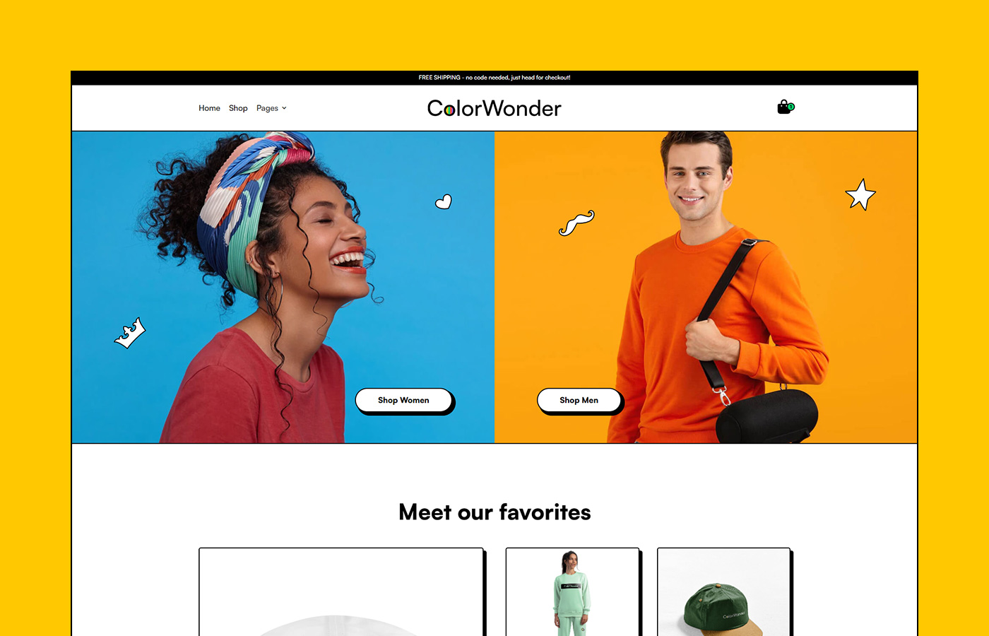 Colorful eCommerce & Accessories Website