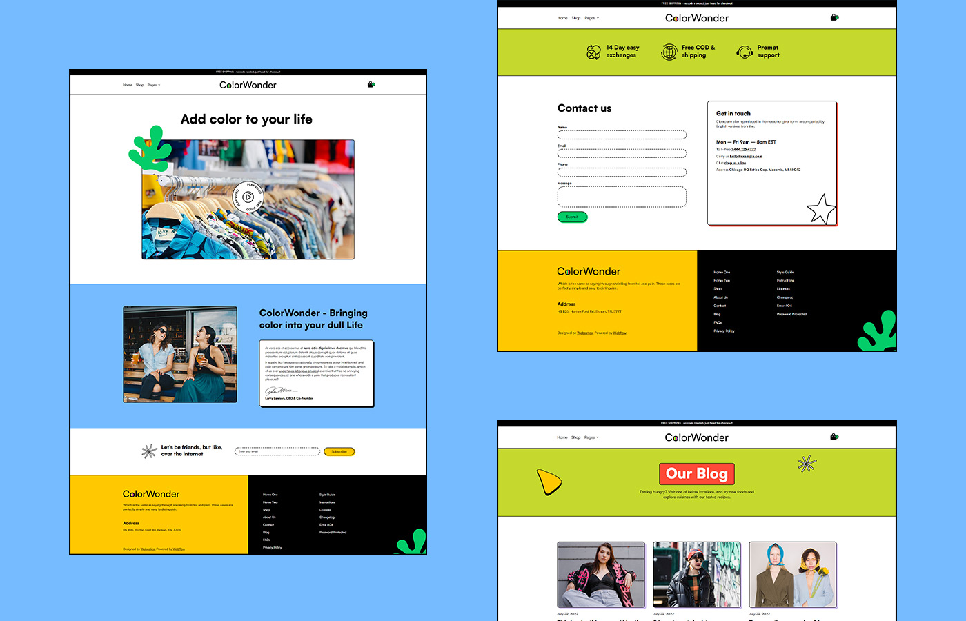 Colorful eCommerce & Accessories Website