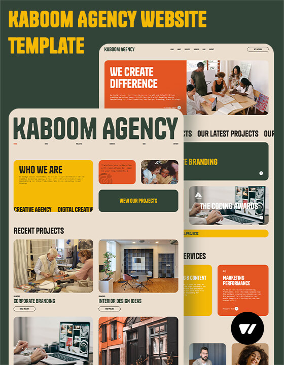 Vintage Grid-Based Agency Website Template