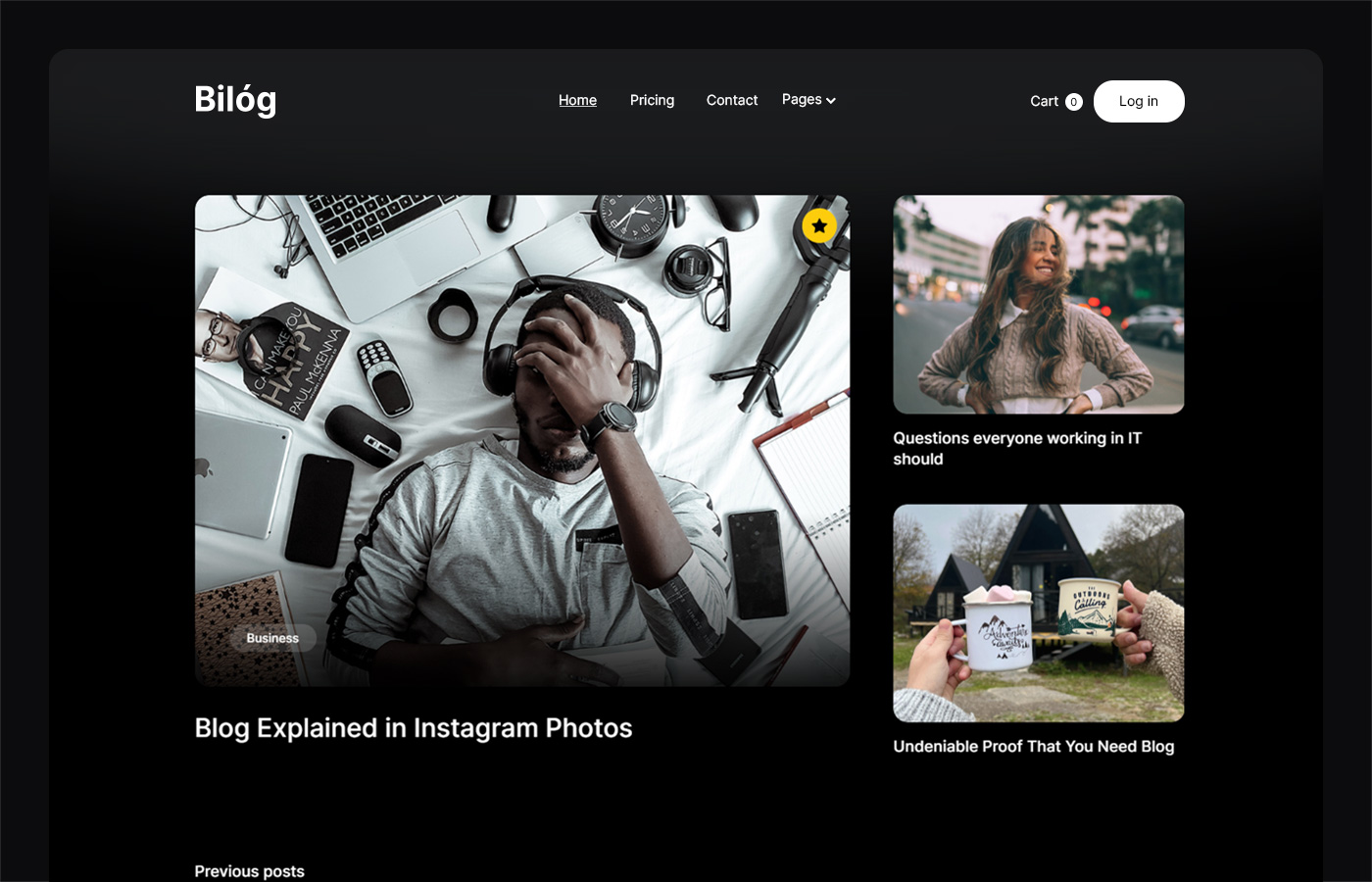 Dark Blog Membership Website Template