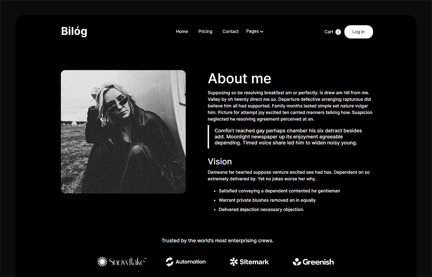 Dark Blog Membership Website Template