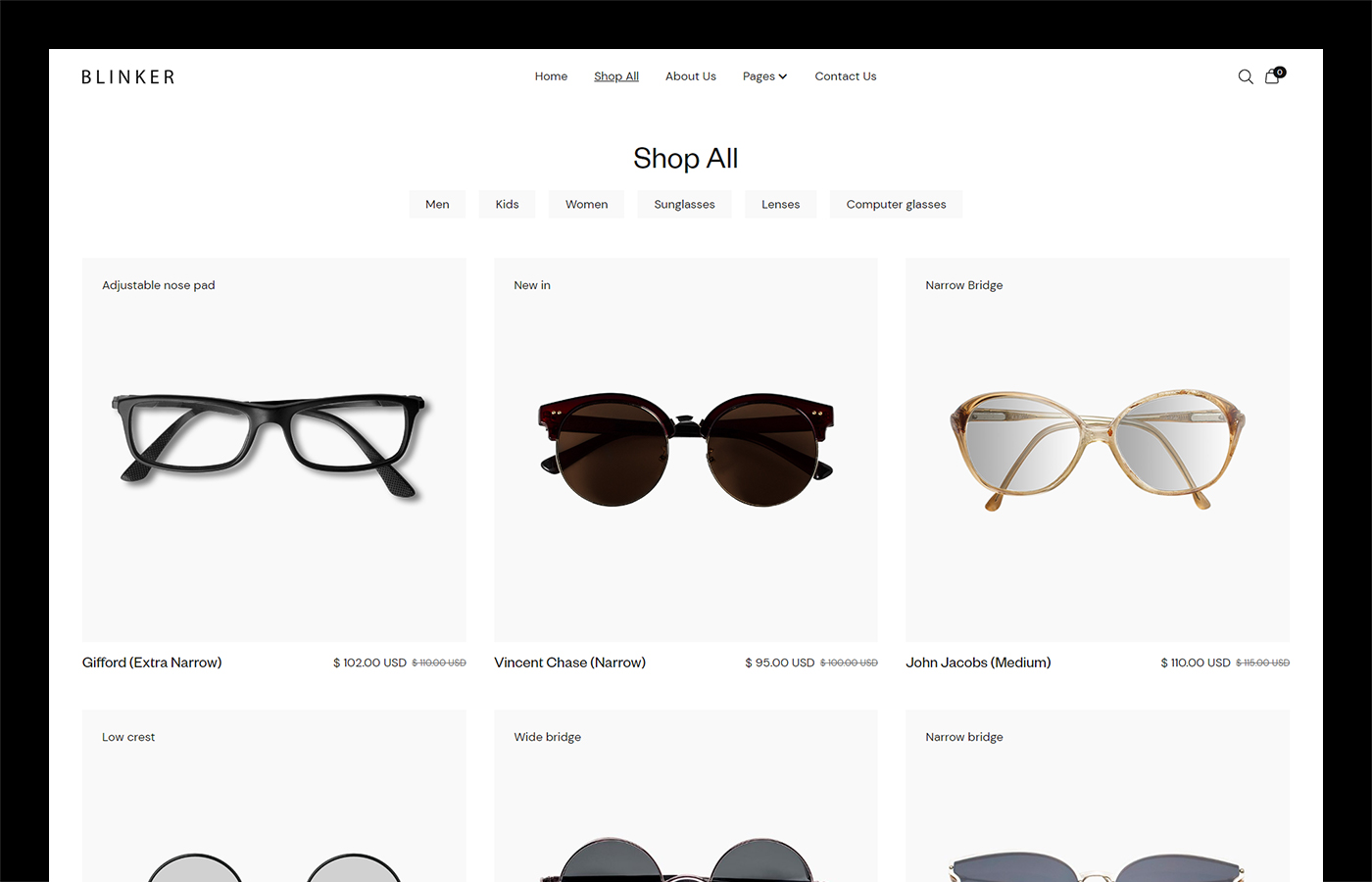 Eyewear & Accessories Webflow Template