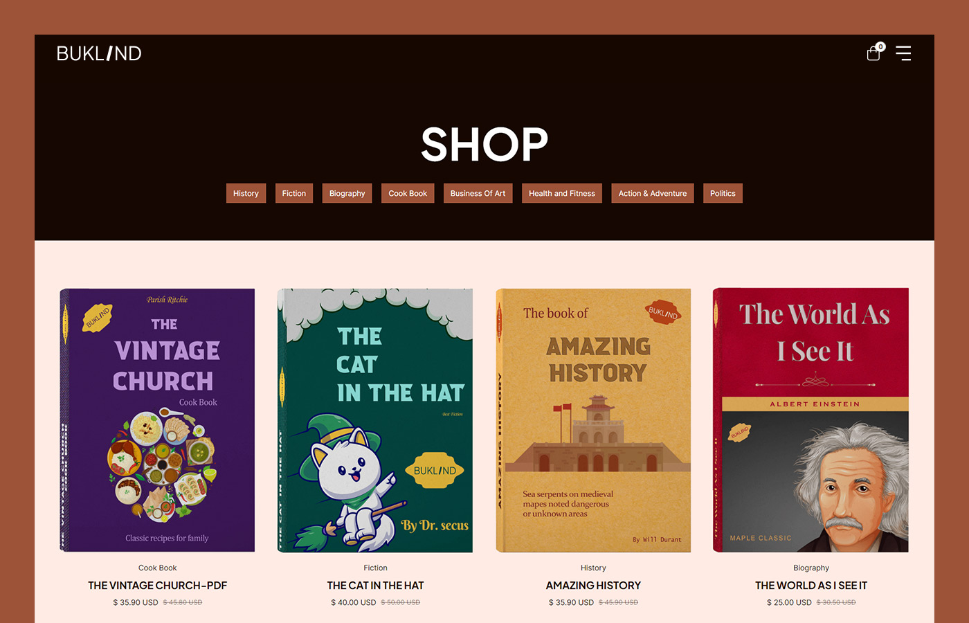 Book Store eCommerce Website Template