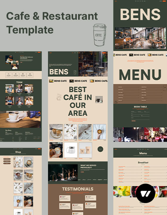 Coffee Shop & Cafe Website Template