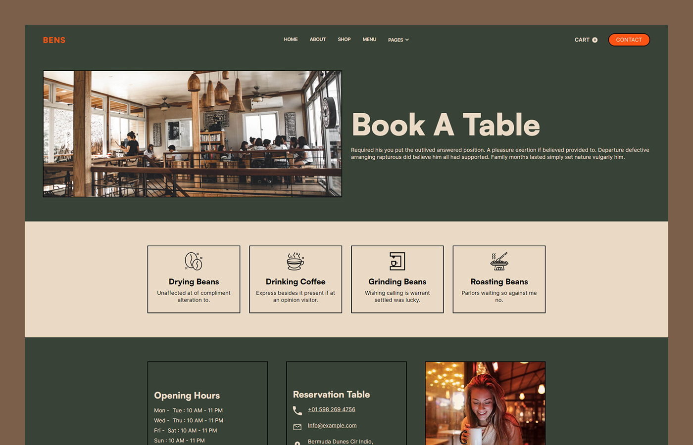 Coffee Shop & Cafe Website Template