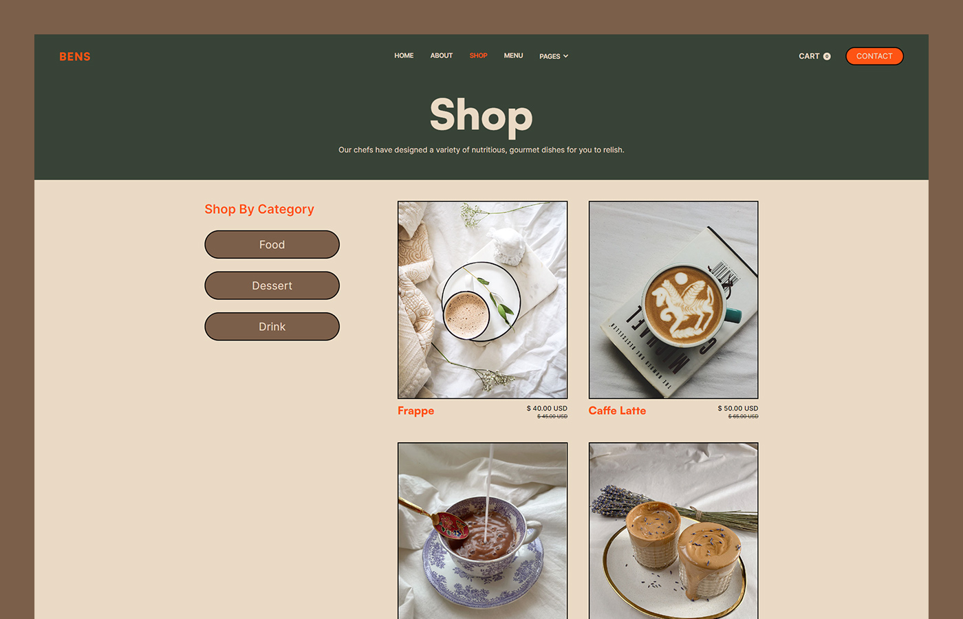 Coffee Shop & Cafe Website Template
