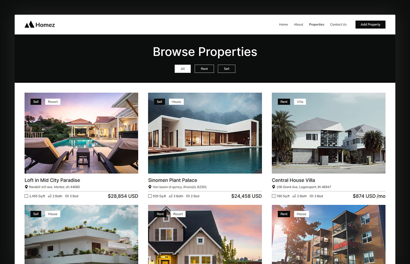 Real Estate and Apartment Website Template