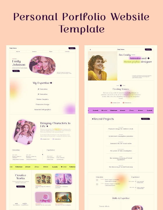 Feminine and Personal Website Template