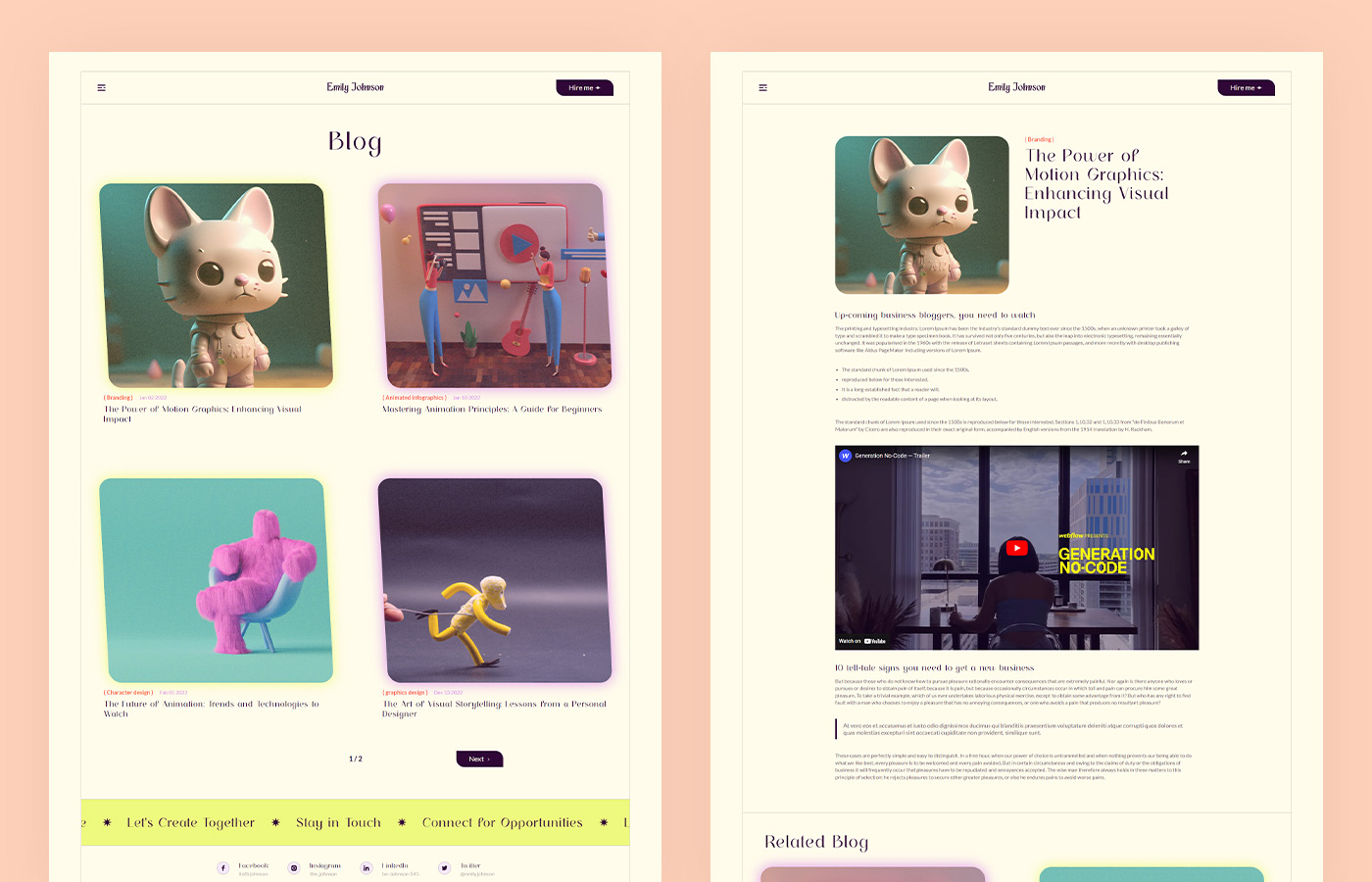 Feminine and Personal Website Template