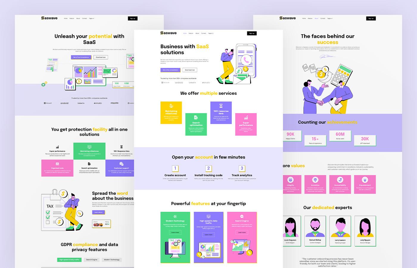 Colorful SaaS Webflow Template