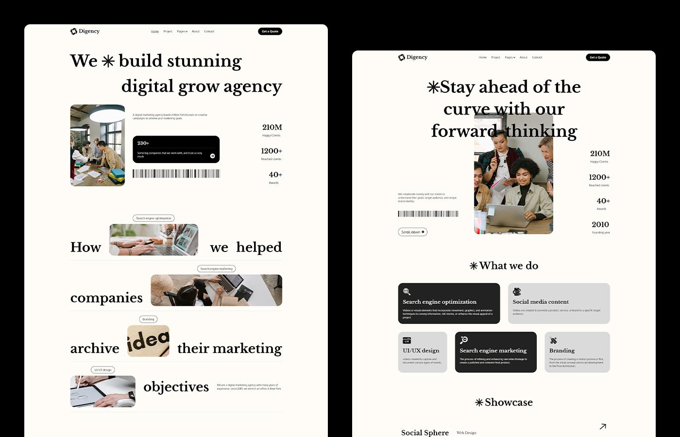 Minimal Digital Agency Website Template