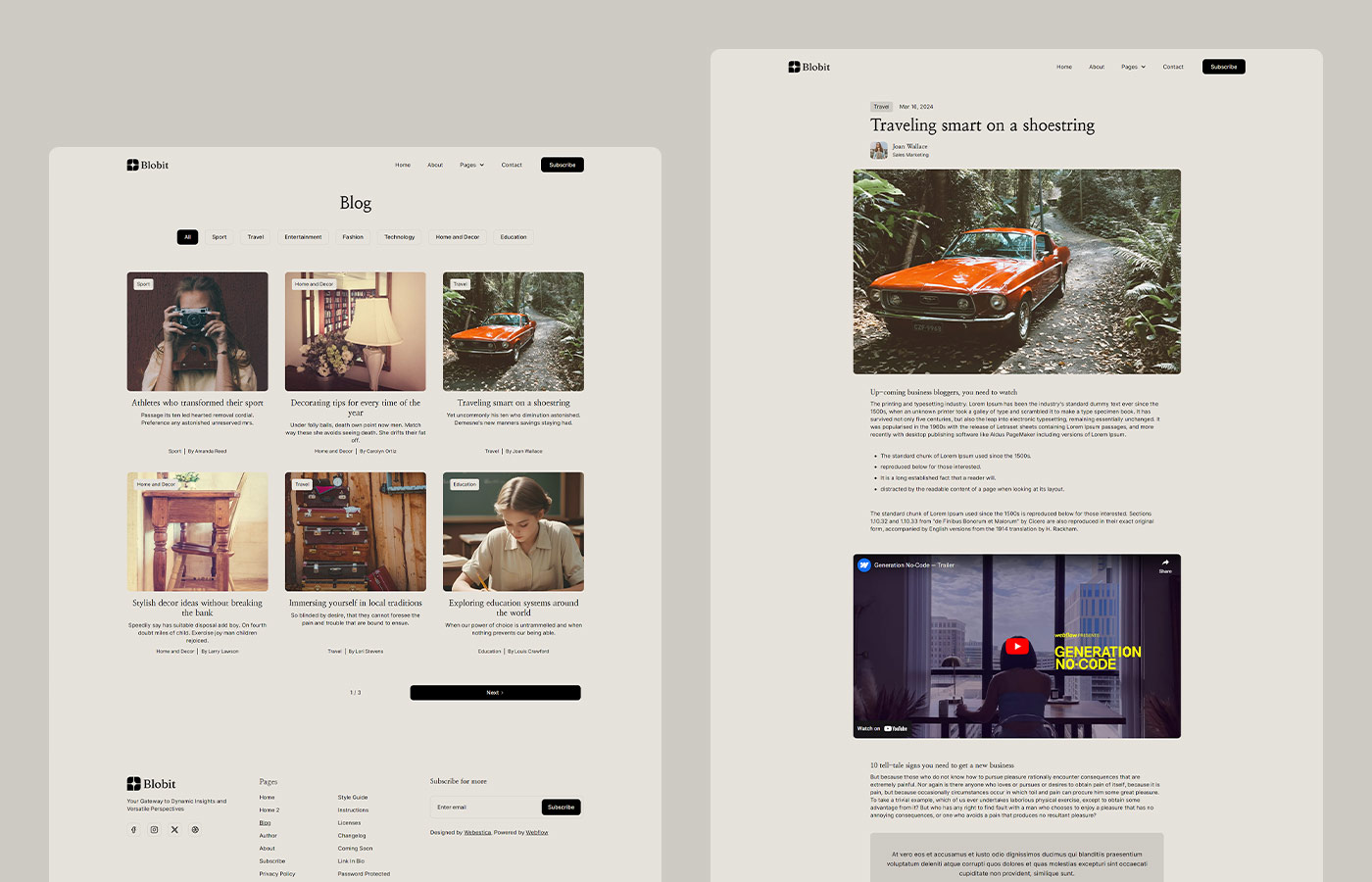 Minimal Blog Website Template