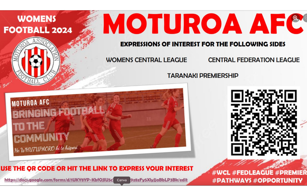 Moturoa AFC News Article - MOTUROA AFC WOMENS EOI REGISTER