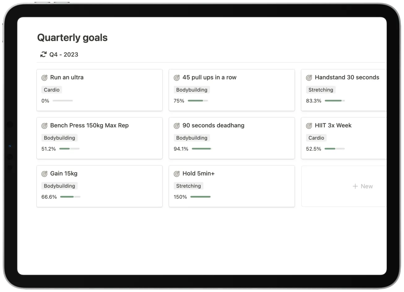 Workout Tracker Notion Template