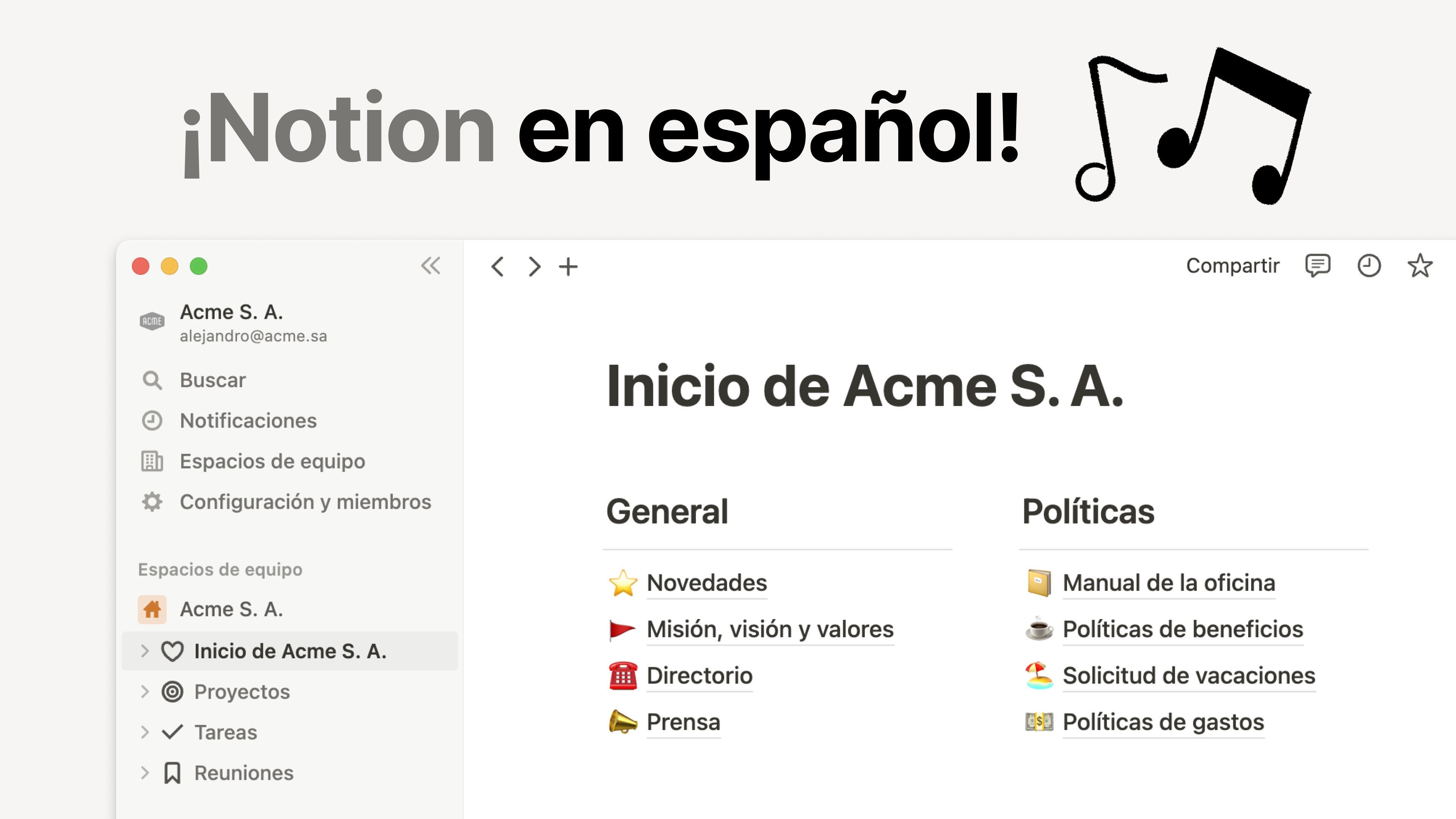 Notion en Español y Português