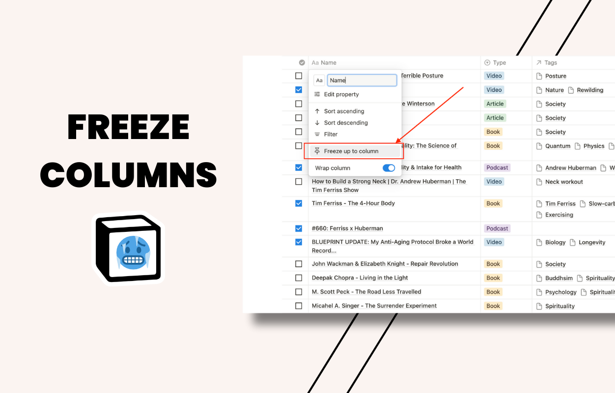 Notion Freeze Column | Simplest Tutorial [2024]