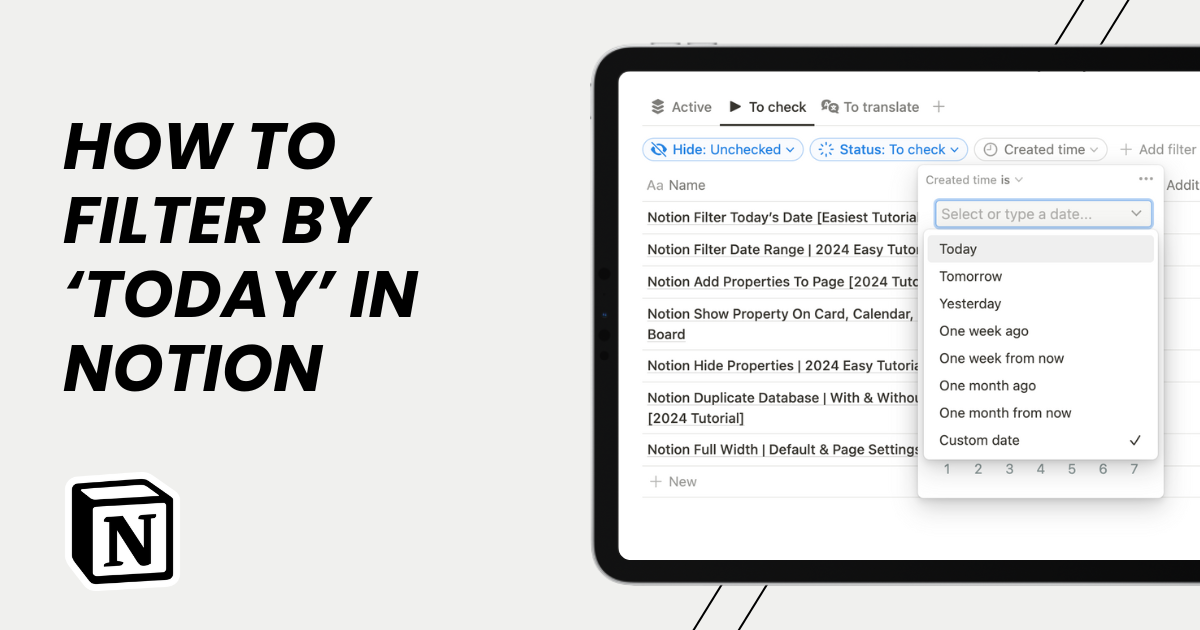 Notion Filter Today’s Date [Easiest Tutorial]